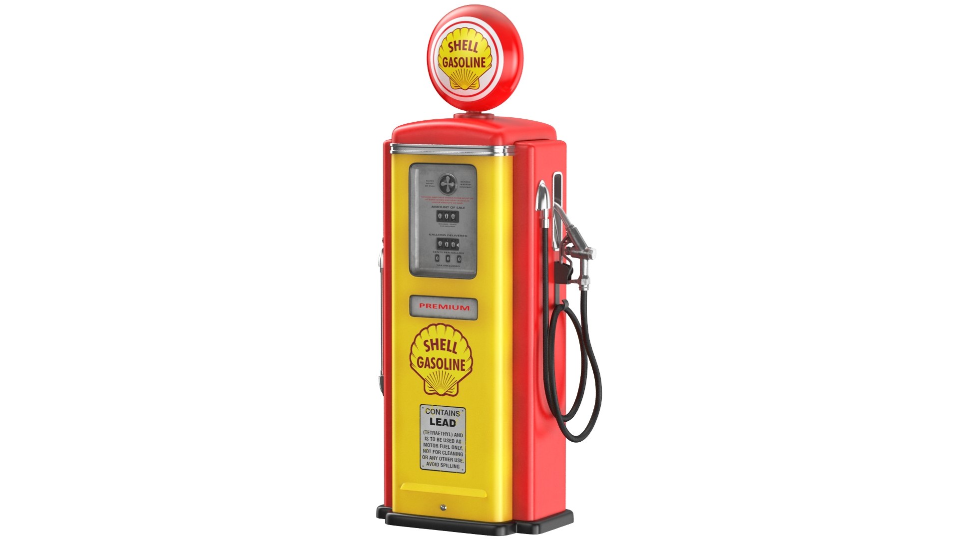 modelo 3d Retro Shell Gas Pump - TurboSquid 2017066