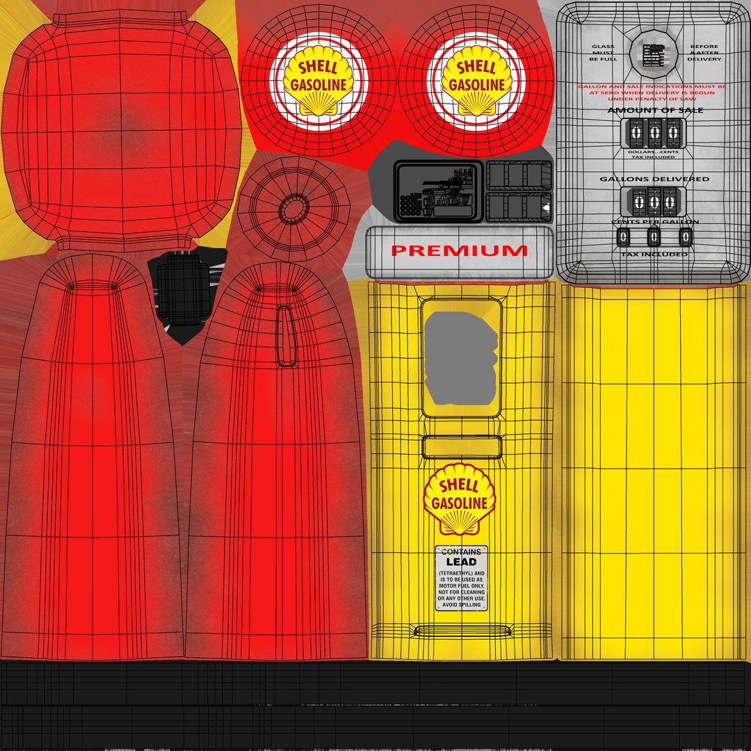 Retro Shell Gas Pump 3D Model - TurboSquid 2017066