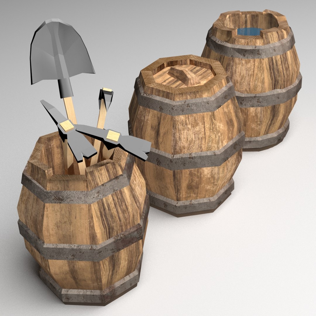 3d model barrel medieval