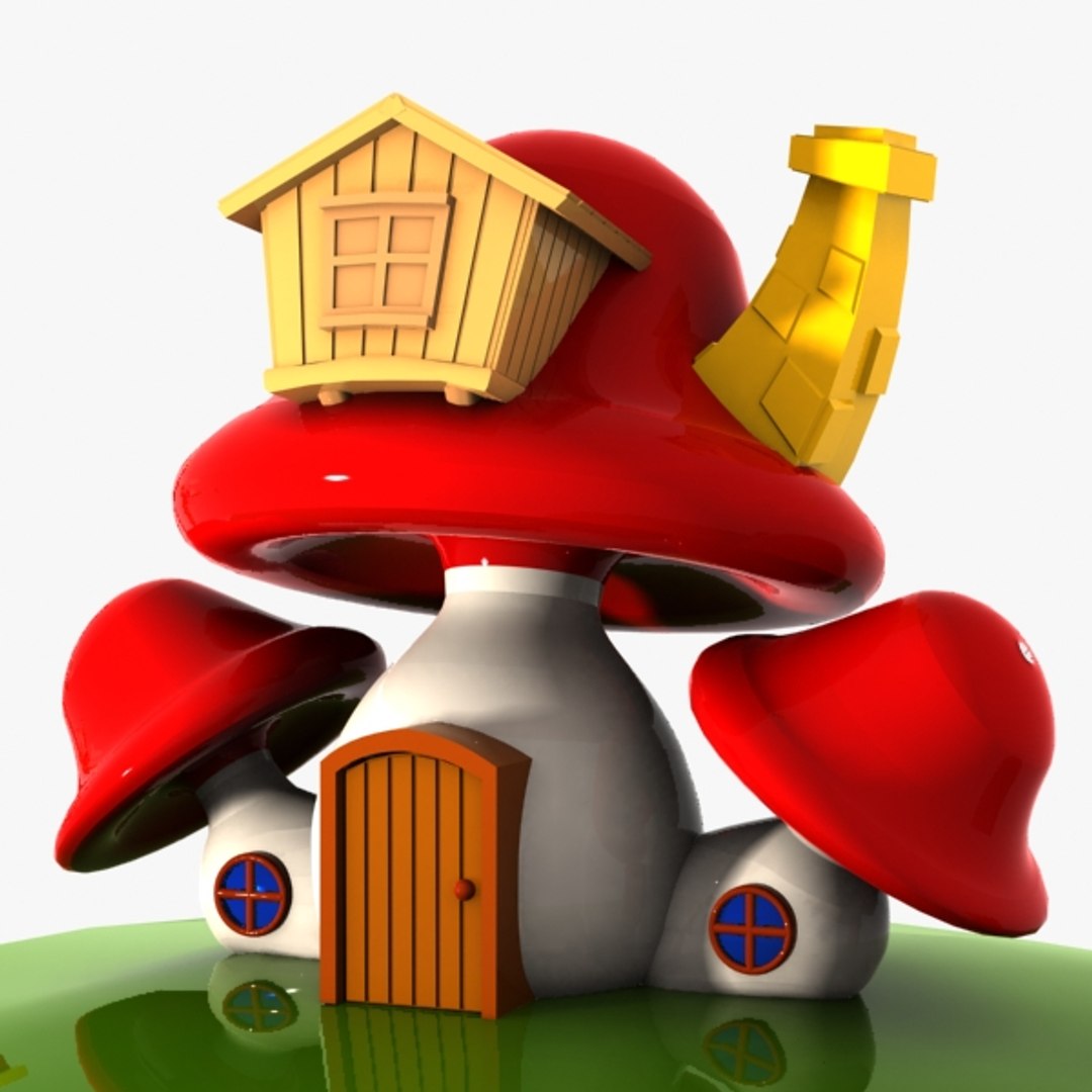 3d mushroom house shroom model
