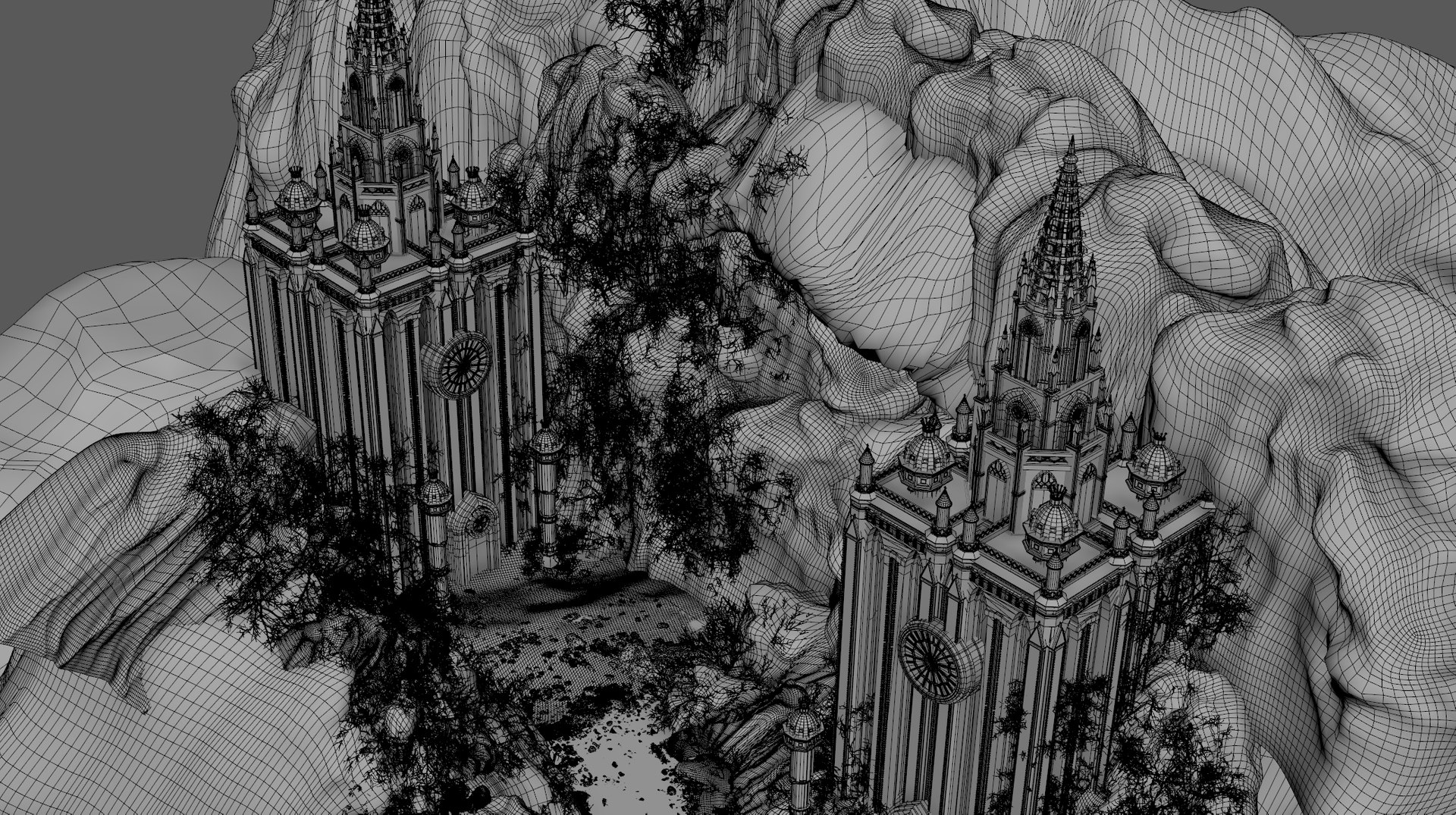 Fantasy Sunset Towers Environment 3D - TurboSquid 1887866