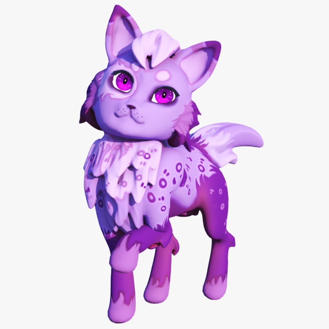 Stylized Purple Cat 3D model - TurboSquid 2067258