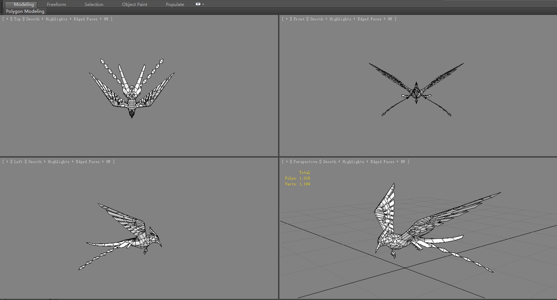 Cartoon Origami Magpie Kite - Paper Bird Low-poly 3D Model 3D Model ...