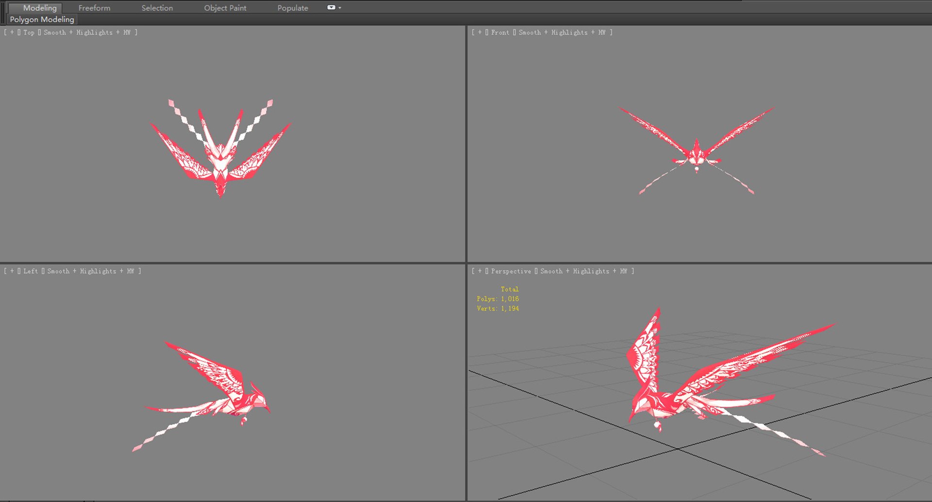 Cartoon Origami Magpie Kite - Paper Bird Low-poly 3D Model 3D Model ...