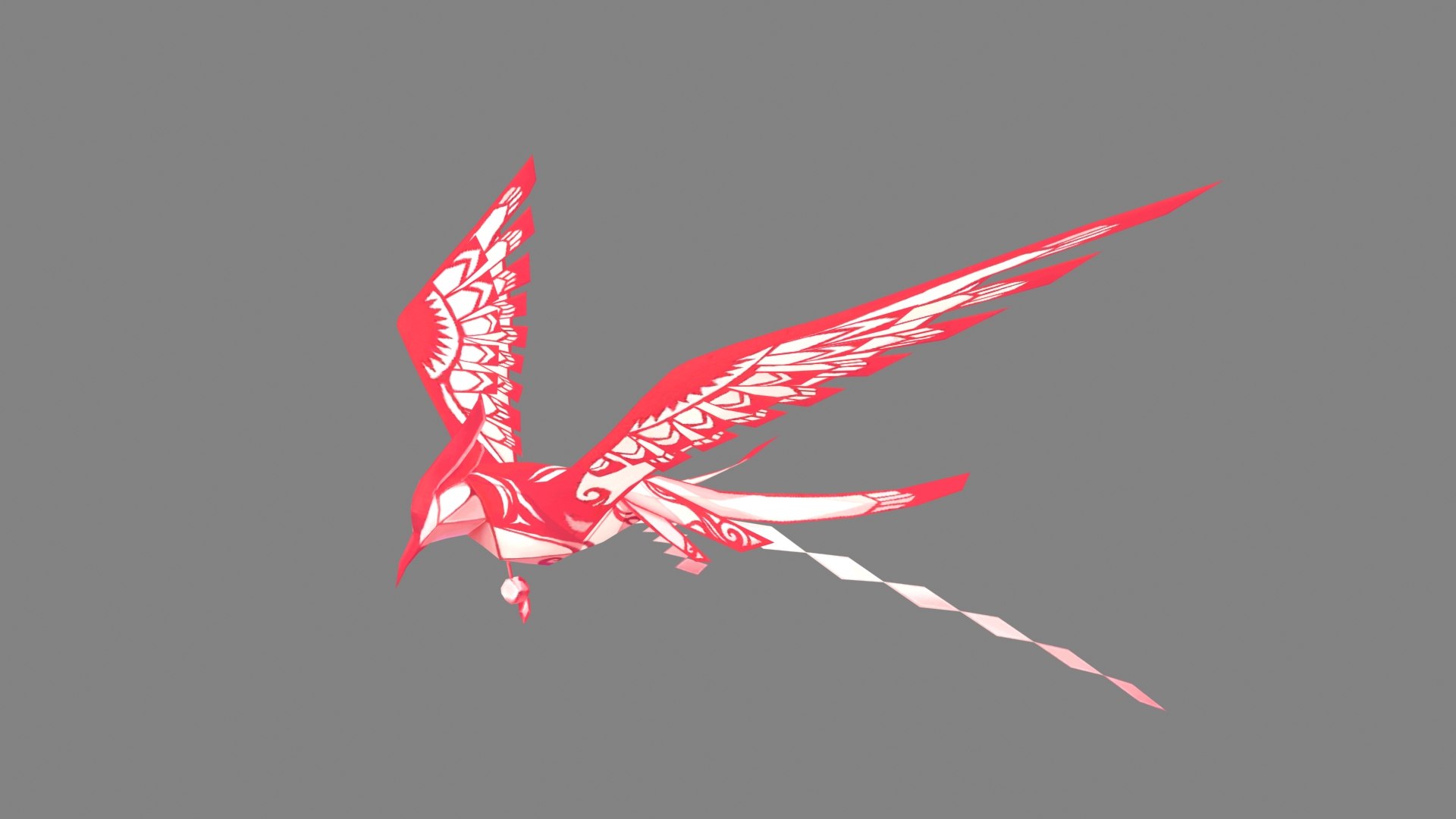 Cartoon Origami Magpie Kite - Paper Bird Low-poly 3D Model 3D Model ...