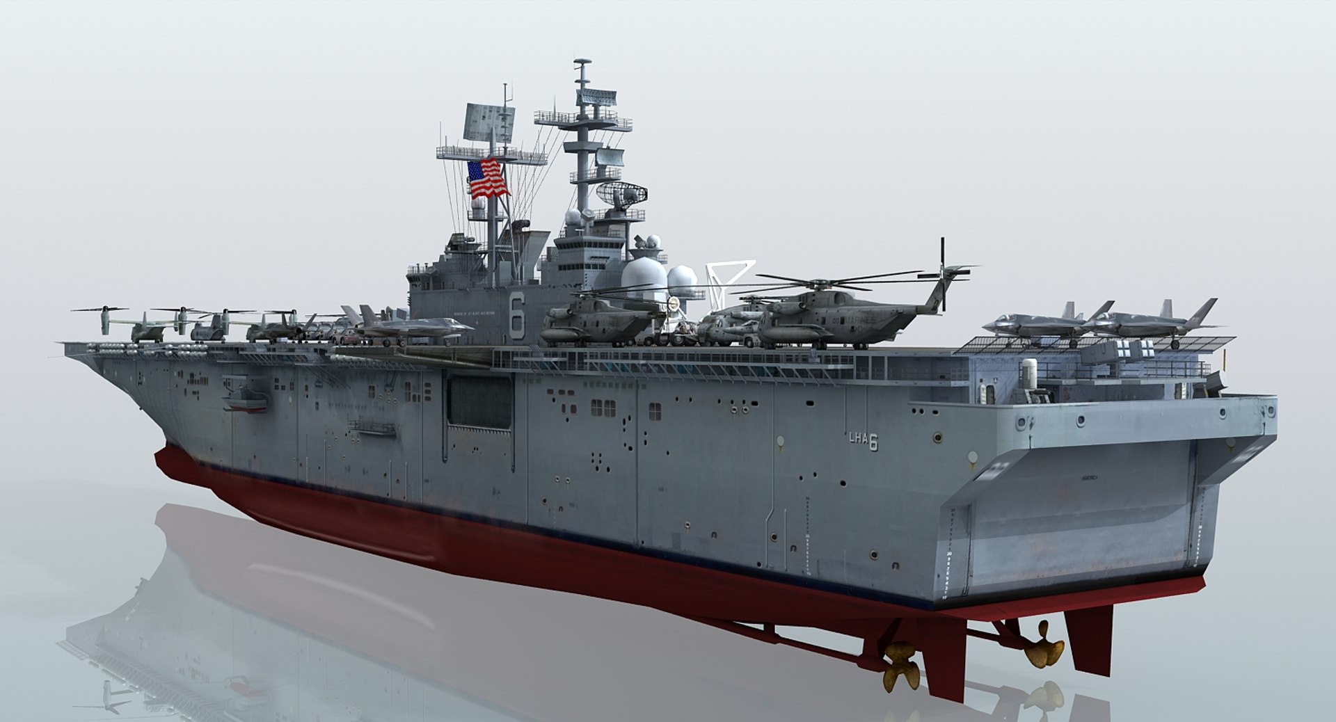 Uss America Lha-6 3d 3ds