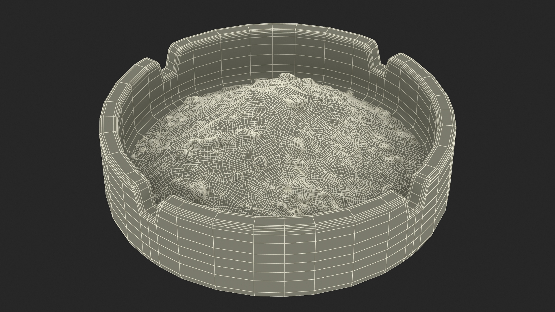 3D Ashtray With Pile Of Ashes Model - TurboSquid 2373980