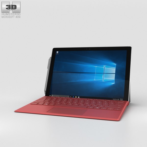 3D модель Microsoft Surface Pro 4 Red - TurboSquid 1227378