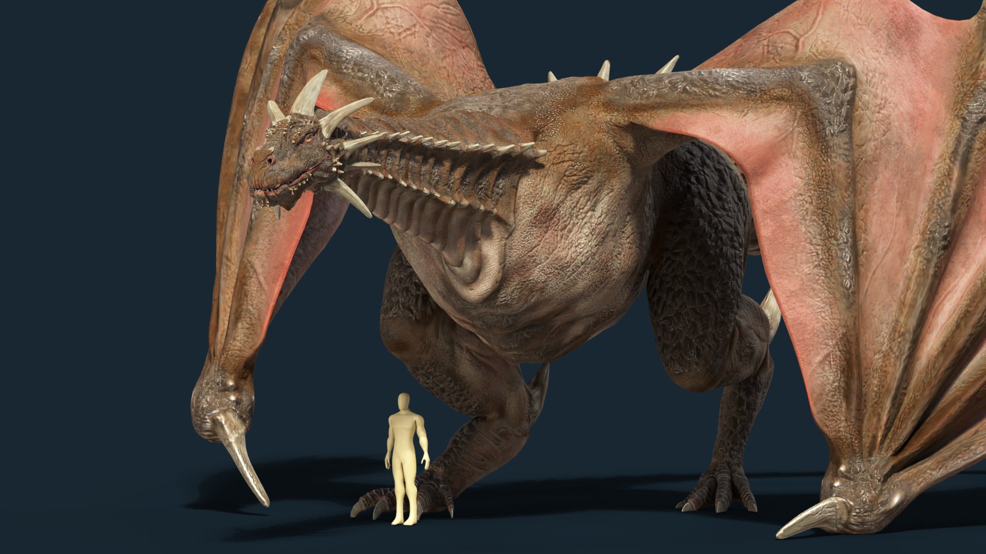 3D Dragon Brown Rigged - TurboSquid 2012375