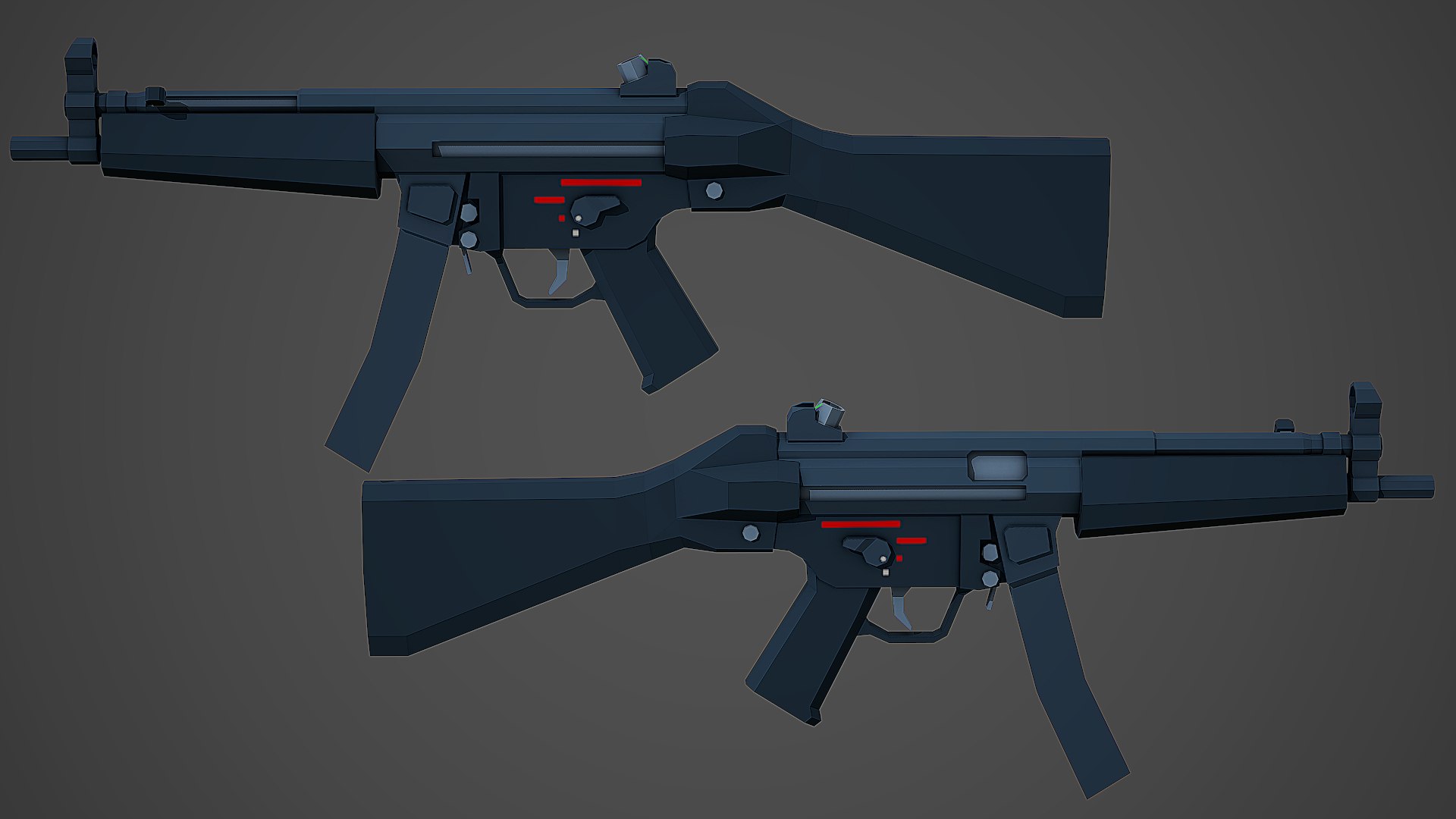 modelo 3d Stylized Mp5A2 SMG Low Poly Mobile Ready - TurboSquid 2049090