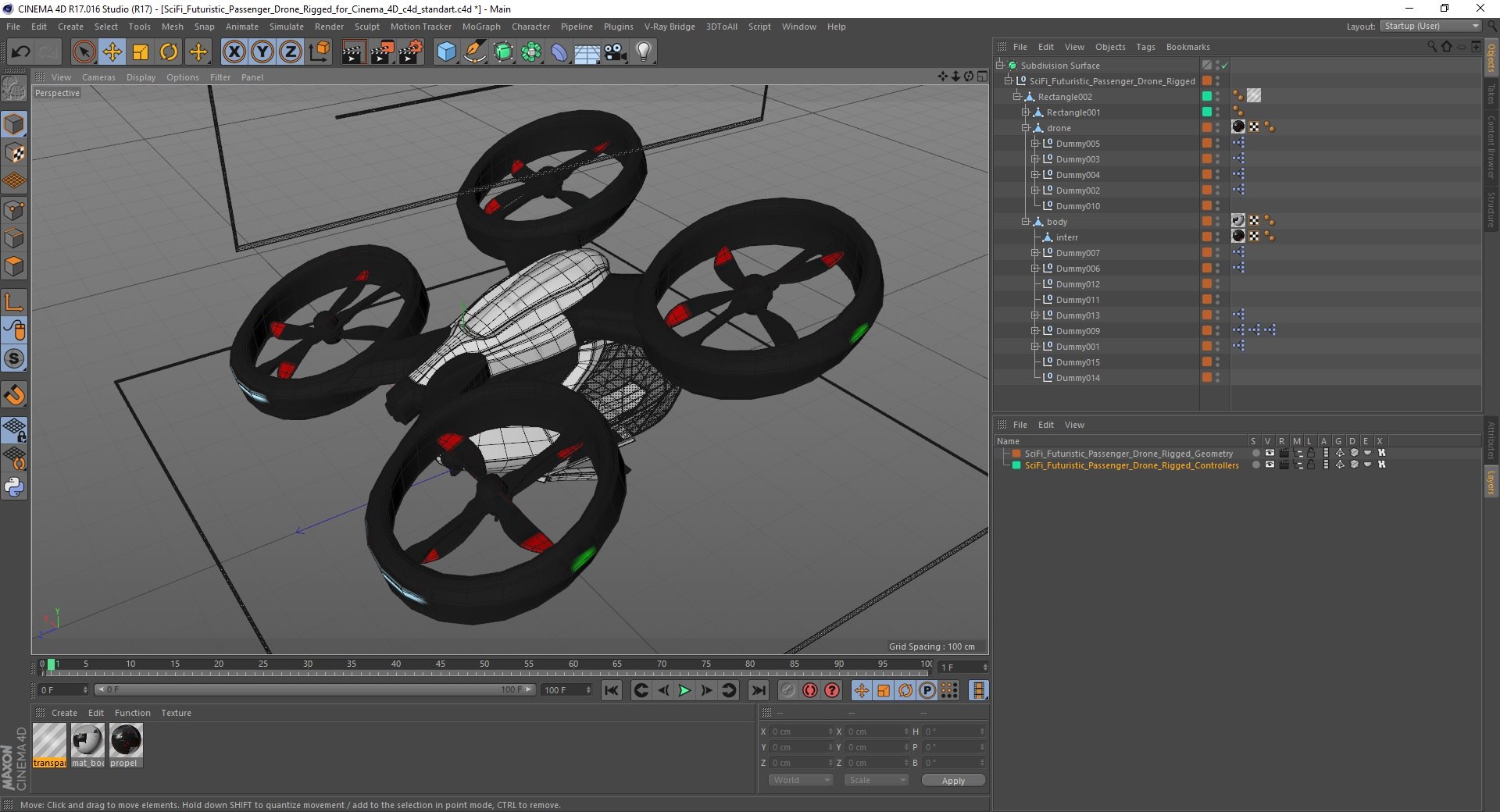 3D SciFi Futuristic Passenger Drone Rigged for Cinema 4D - TurboSquid ...