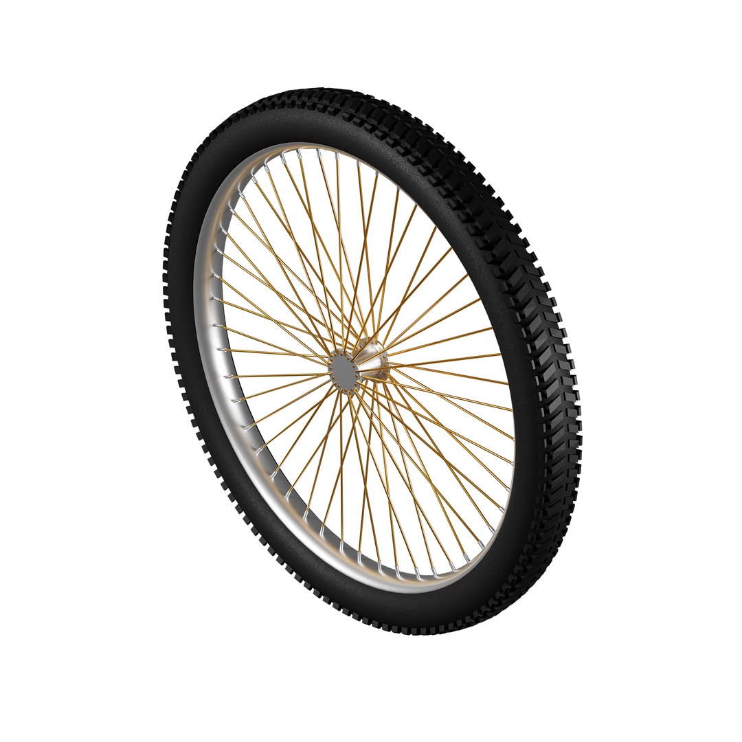 3D Simple Bicycle Wheel Gold Spokes - TurboSquid 2149007