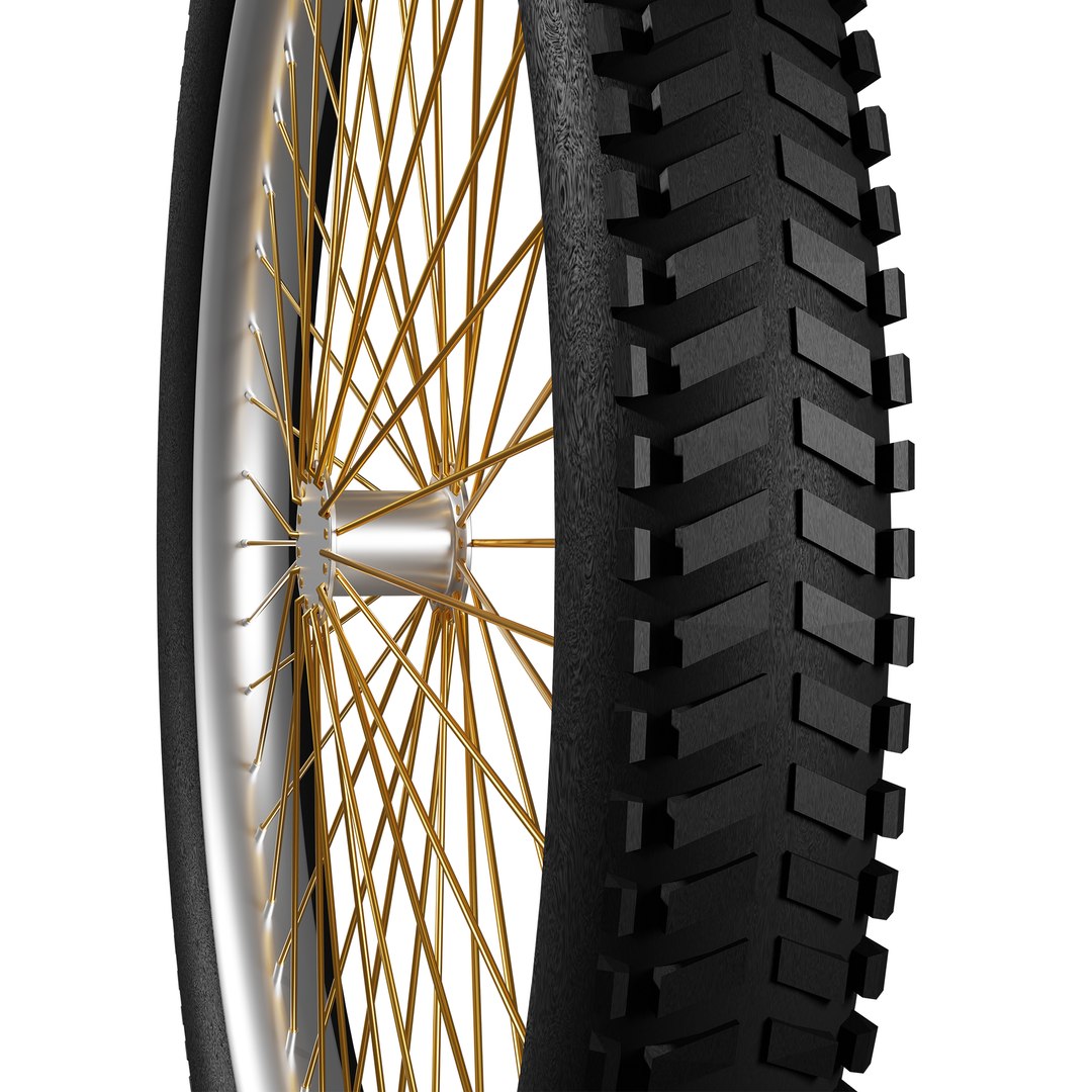 3D Simple Bicycle Wheel Gold Spokes - TurboSquid 2149007