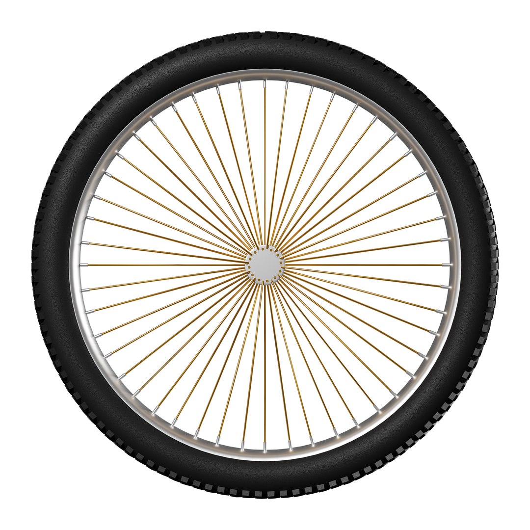 3D Simple Bicycle Wheel Gold Spokes - TurboSquid 2149007