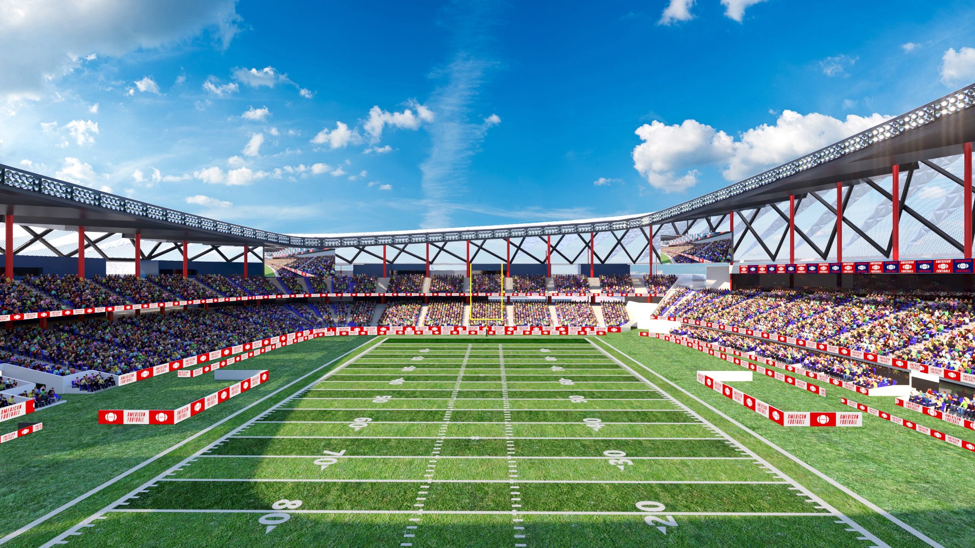 American Football Stadium With Audience Model - TurboSquid 2014883