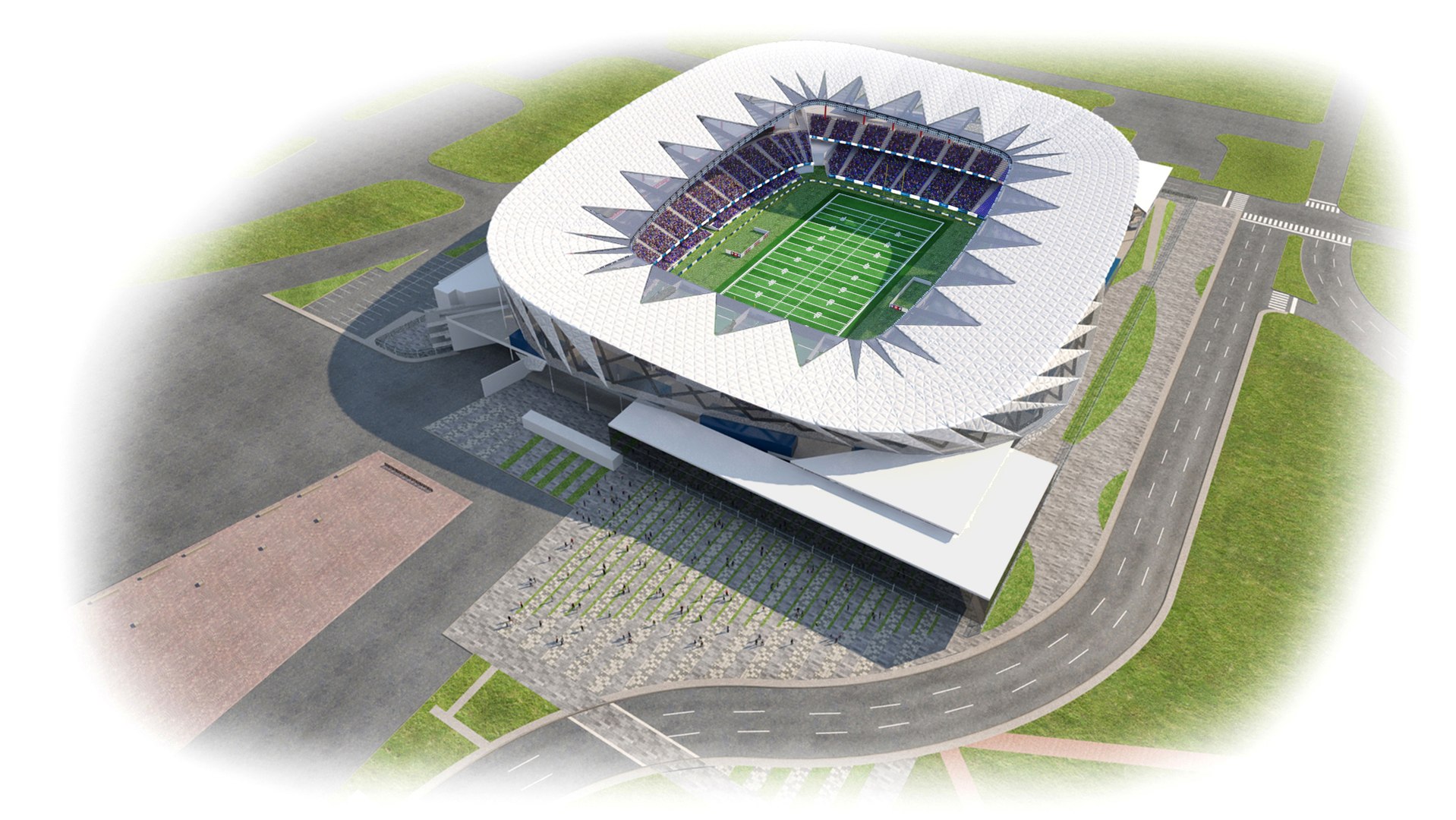 American Football Stadium With Audience Model - TurboSquid 2014883