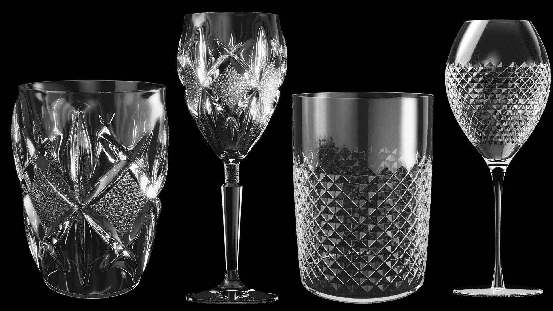 Glass Cups Collection 2 3D Model - TurboSquid 1761488