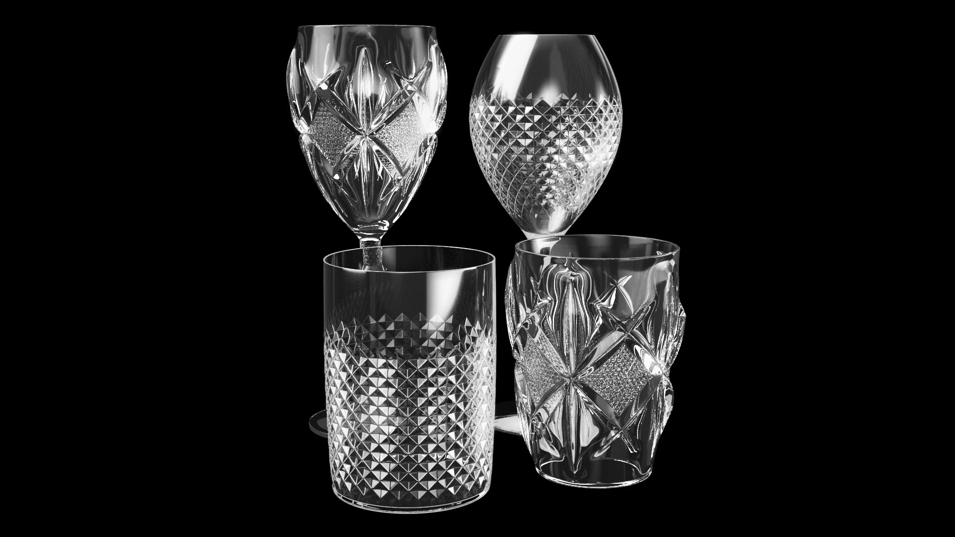 Glass Cups Collection 2 3D Model - TurboSquid 1761488