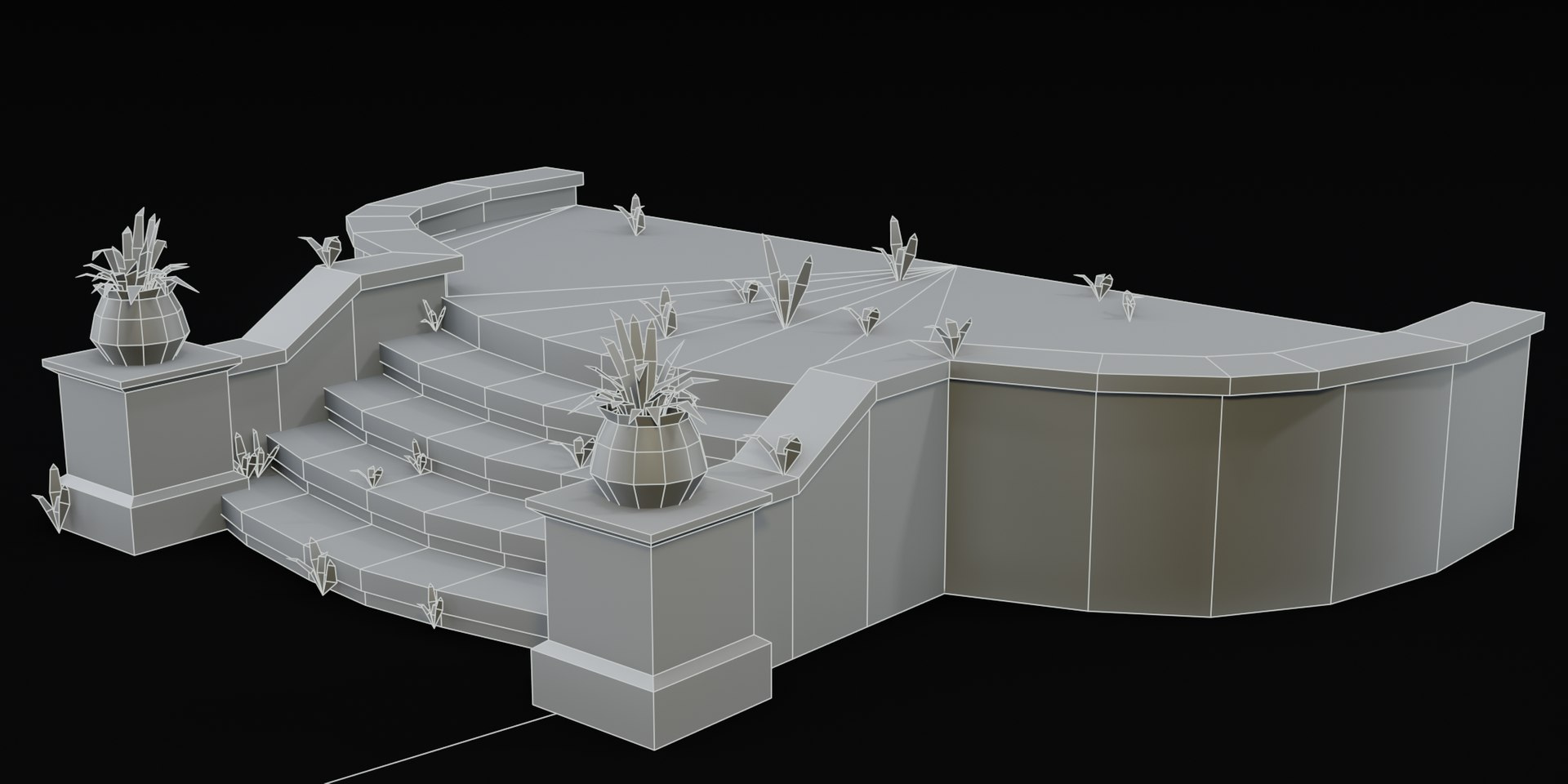 Stone Stairs Low Poly Model - TurboSquid 1861107