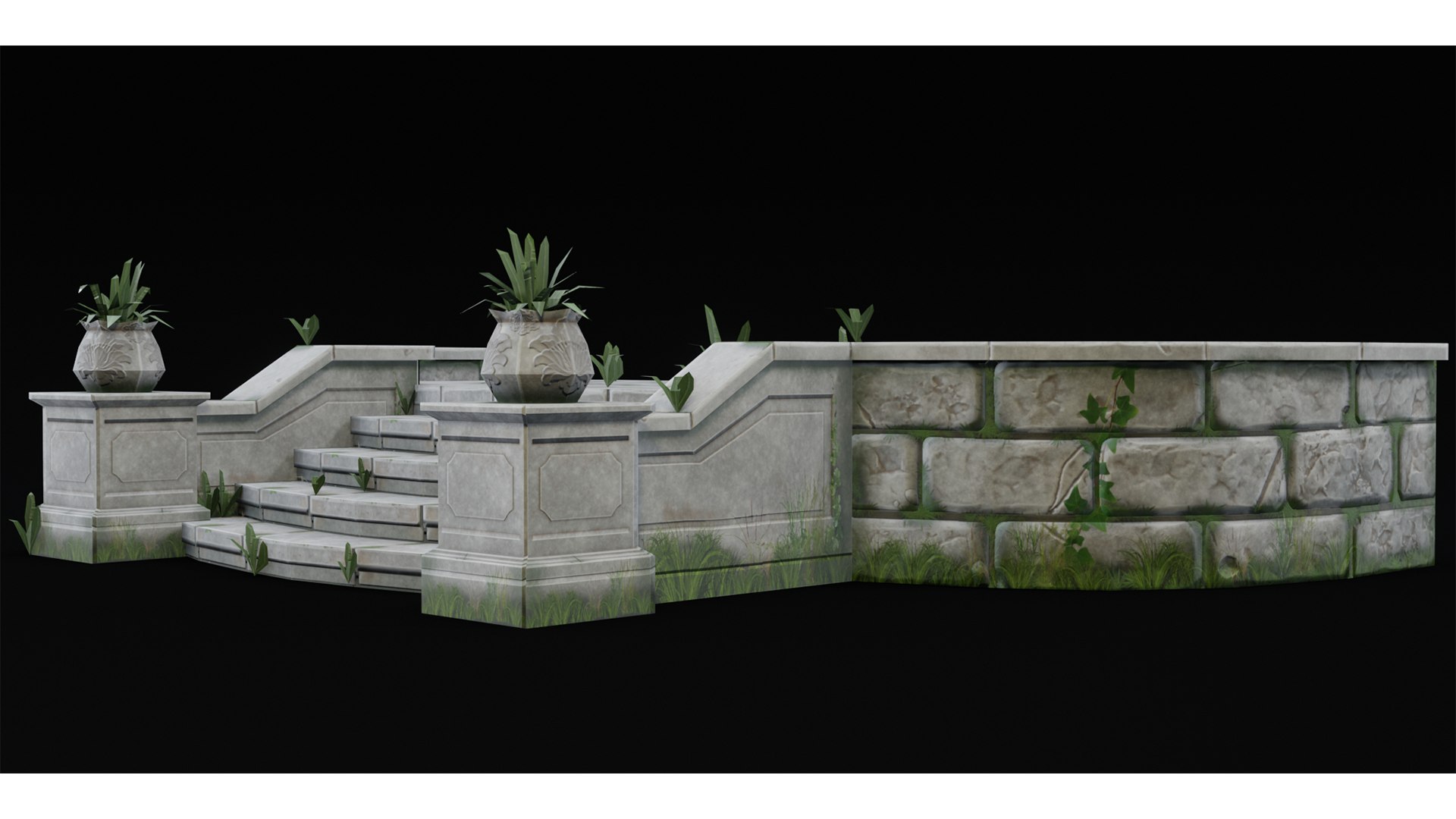 Stone Stairs Low Poly Model - TurboSquid 1861107