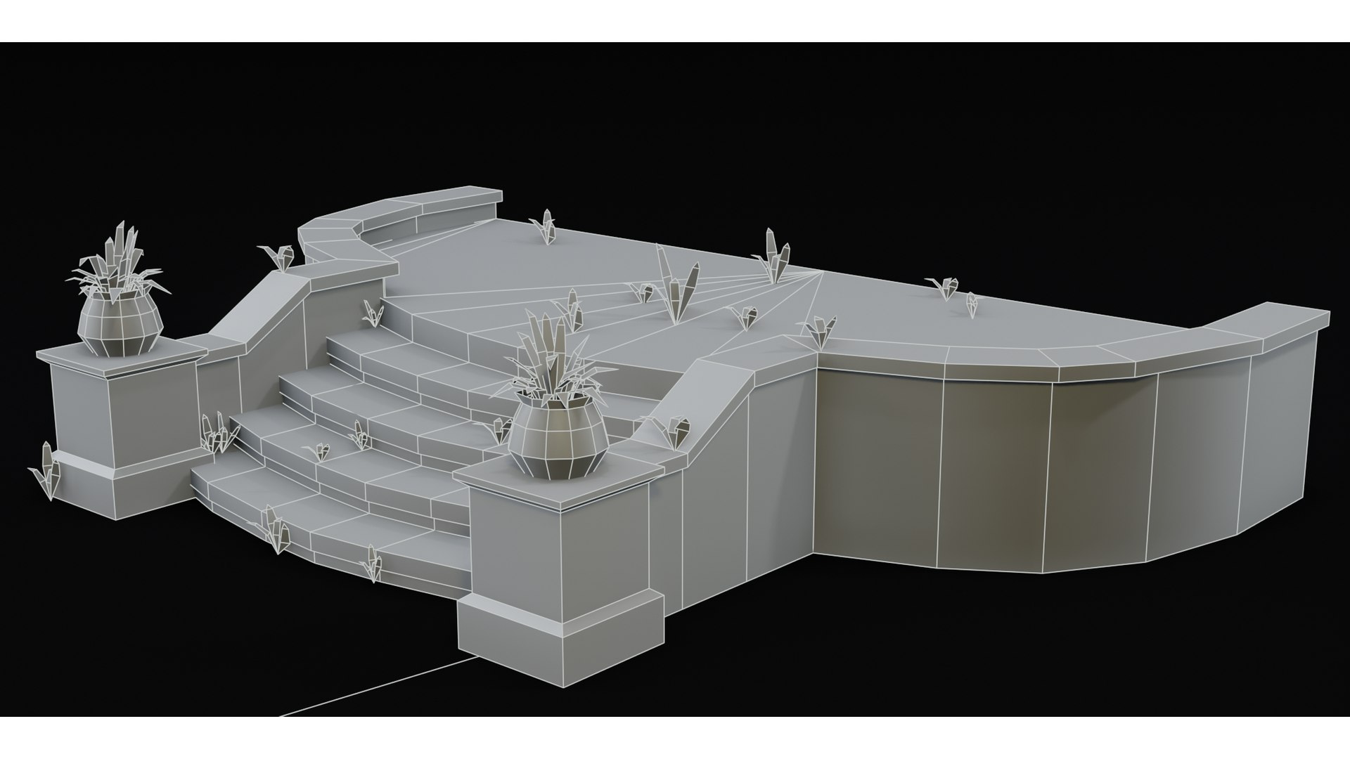 Stone Stairs Low Poly Model - TurboSquid 1861107