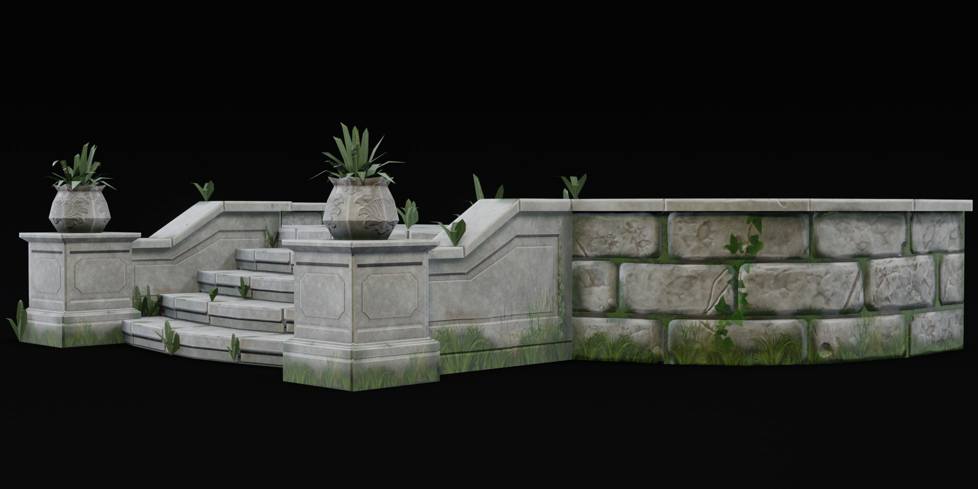 Stone Stairs Low Poly Model - TurboSquid 1861107