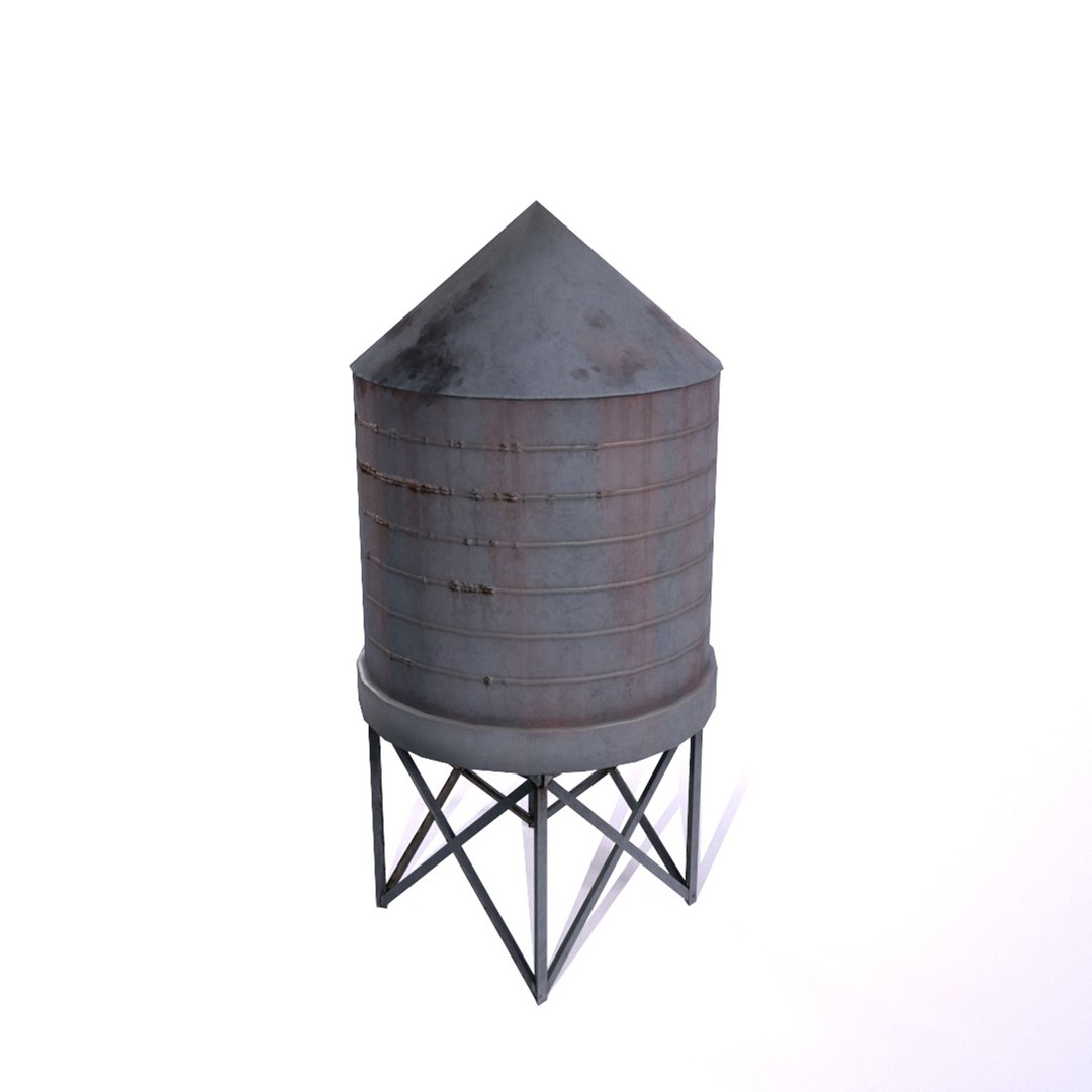 Lowpoly Roof Water Tower Tank In New York City Style Low Poly 3d Model