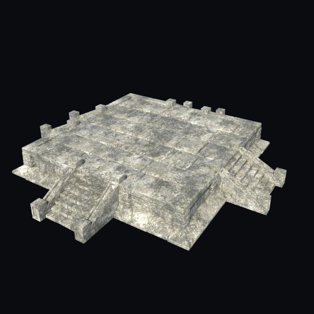 TEMPLE ANCIENT AZTEC MAYAN INCA STONE PLATFORM STAIRS COLLECTION 3D ...