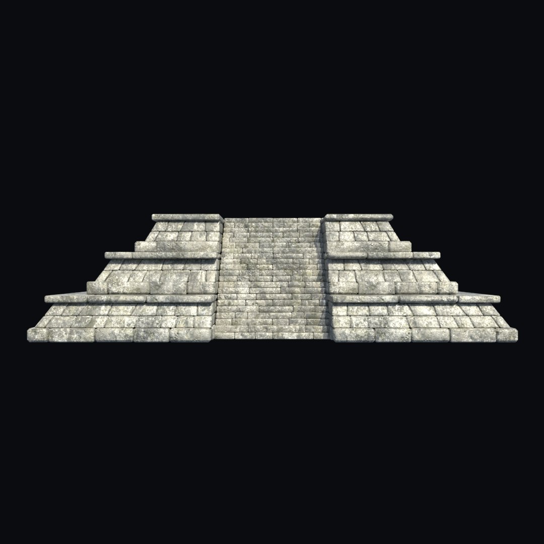 TEMPLE ANCIENT AZTEC MAYAN INCA STONE PLATFORM STAIRS COLLECTION 3D ...