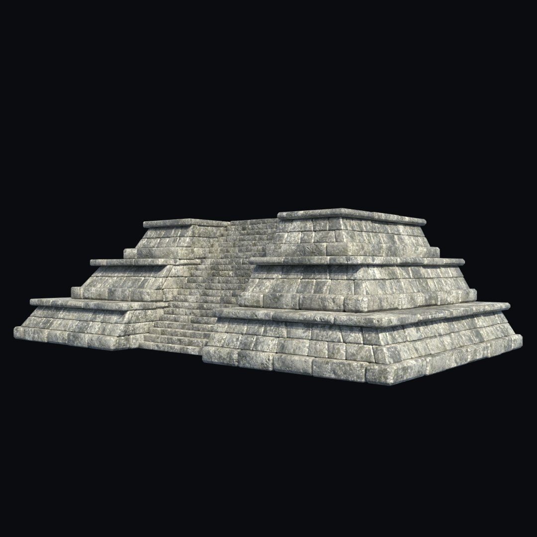 TEMPLE ANCIENT AZTEC MAYAN INCA STONE PLATFORM STAIRS COLLECTION 3D ...