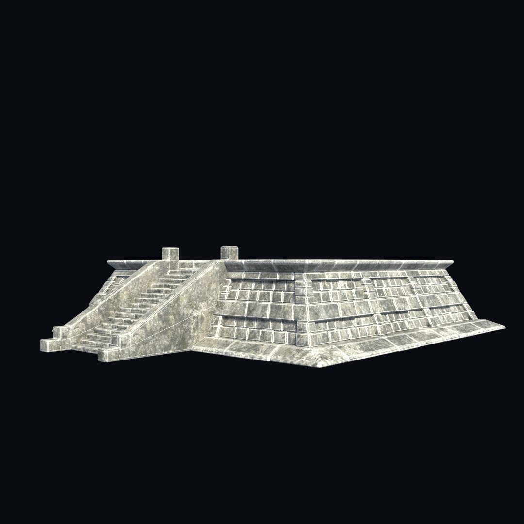 TEMPLE ANCIENT AZTEC MAYAN INCA STONE PLATFORM STAIRS COLLECTION 3D ...
