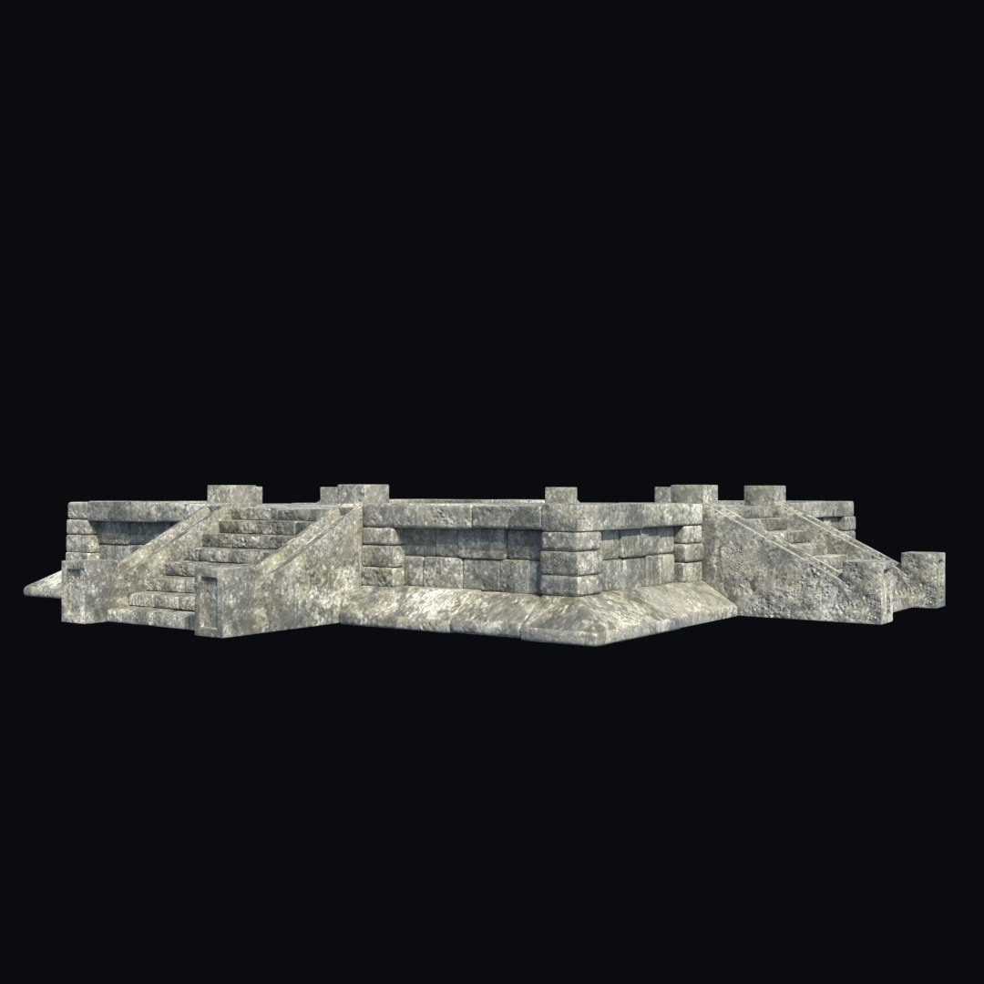 TEMPLE ANCIENT AZTEC MAYAN INCA STONE PLATFORM STAIRS COLLECTION 3D ...