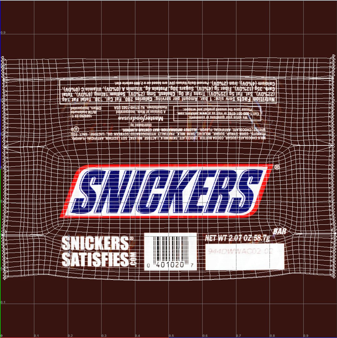3d Chocolate Snickers Bar Model