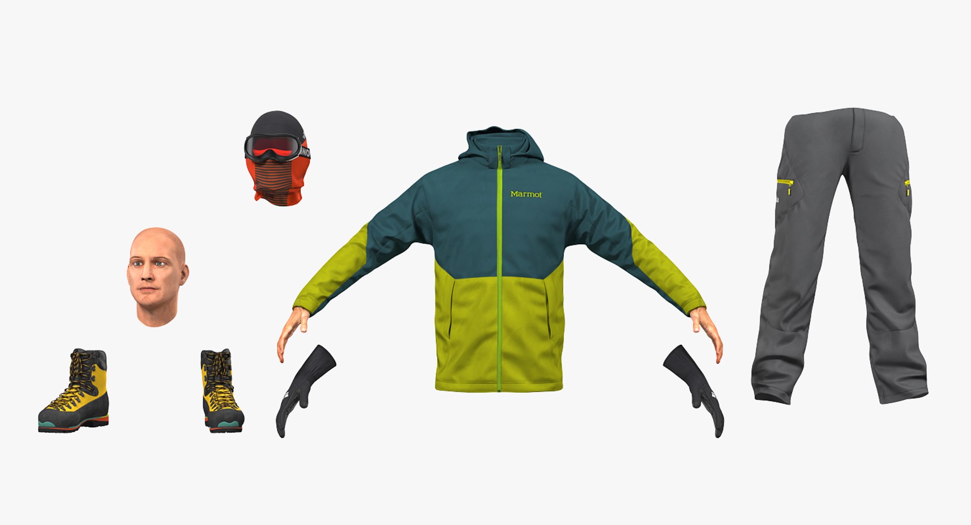 3D Rock Climber Winter Hiking Model - TurboSquid 1268935
