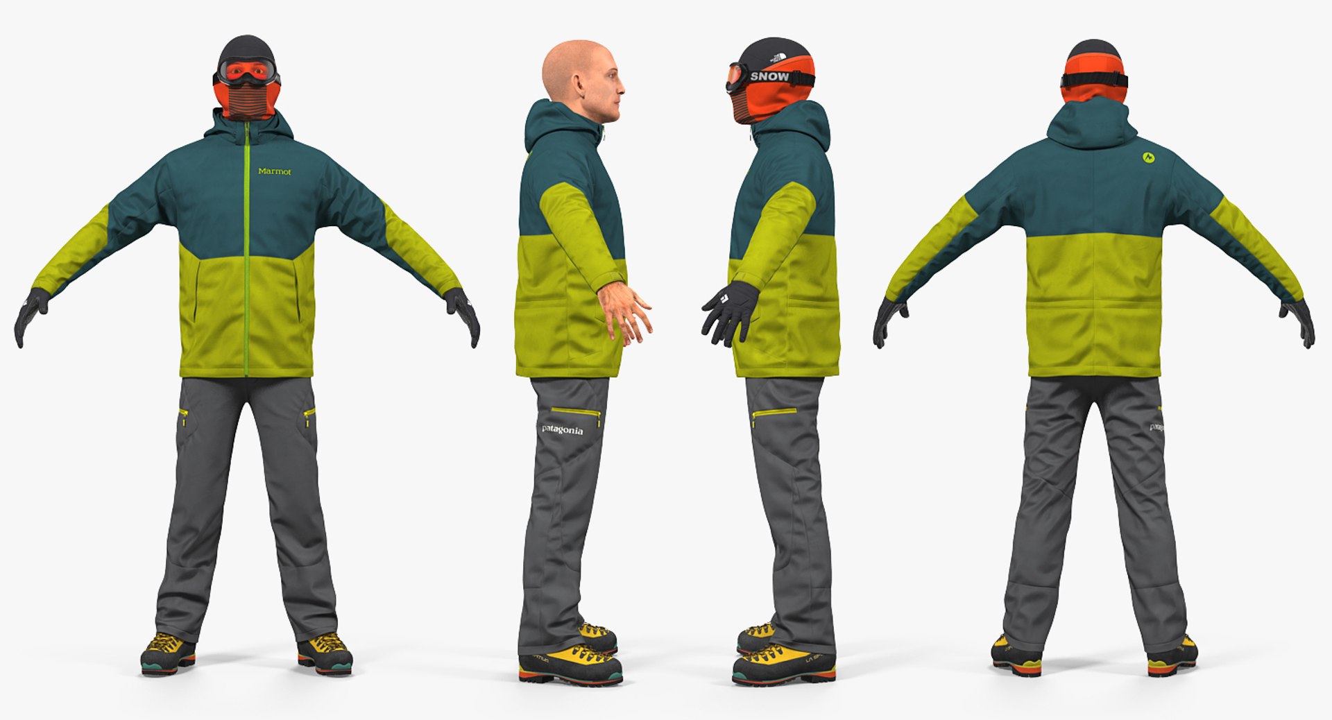 3D Rock Climber Winter Hiking Model - TurboSquid 1268935