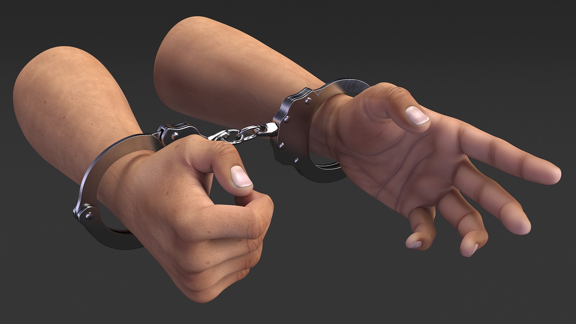 Handcuffed Man Hands 3D - TurboSquid 2153043
