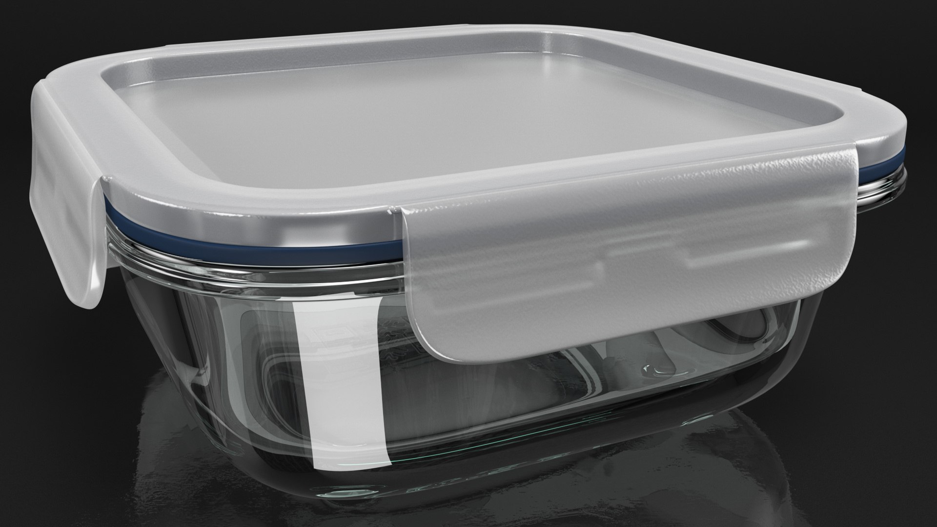 Clip Lock Food Container Glass 600ml model - TurboSquid 1738049