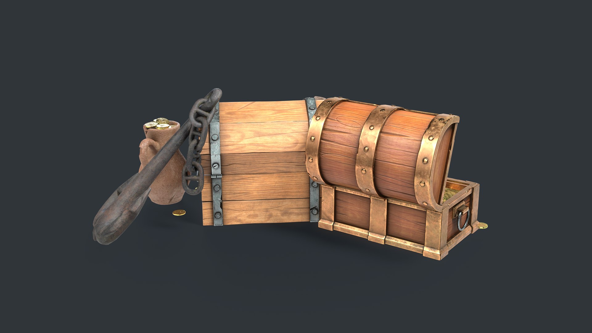 3D Stylized Pirate Treasure model - TurboSquid 2157672