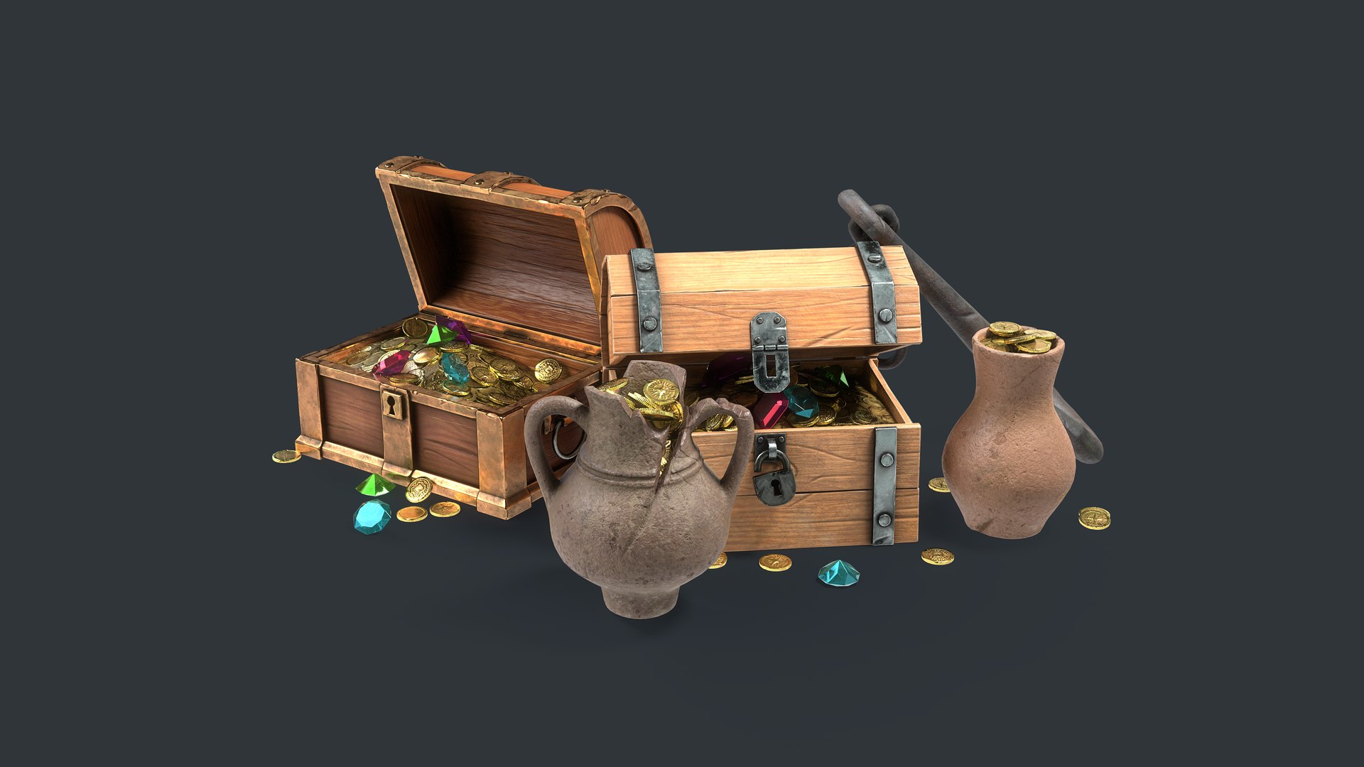 3D Stylized Pirate Treasure model - TurboSquid 2157672