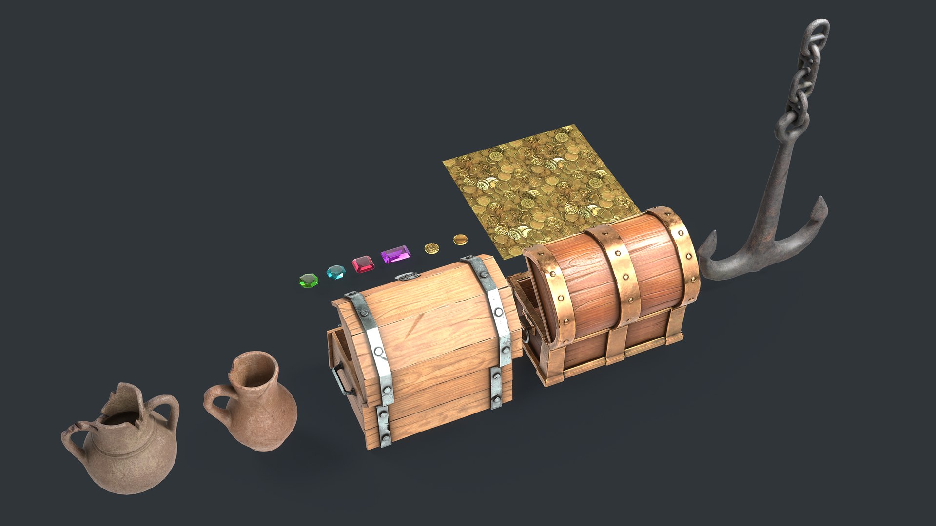 3D Stylized Pirate Treasure model - TurboSquid 2157672