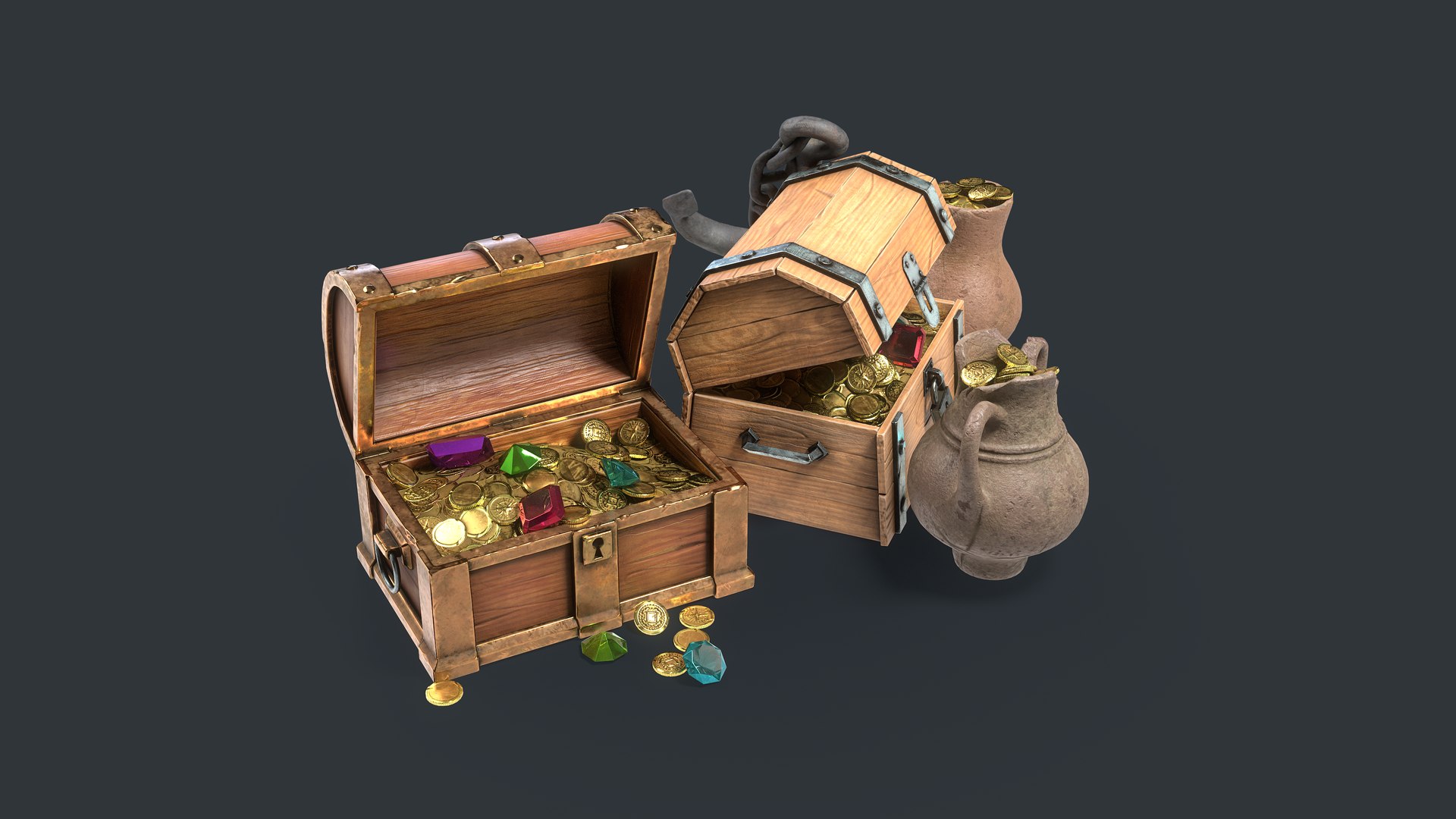 3D Stylized Pirate Treasure model - TurboSquid 2157672