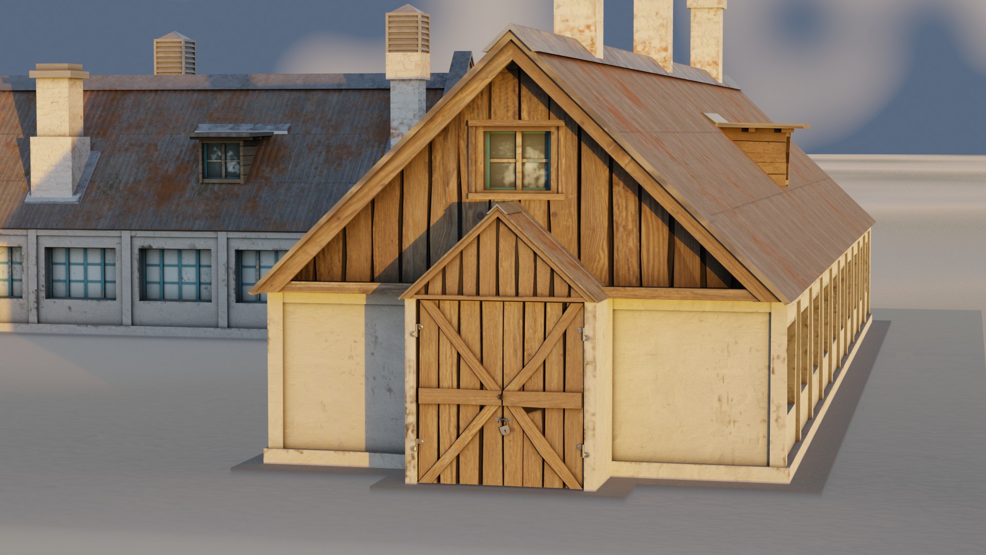 Agricultural Rural Industrial Building Sheepfold Cowshed 3D ...