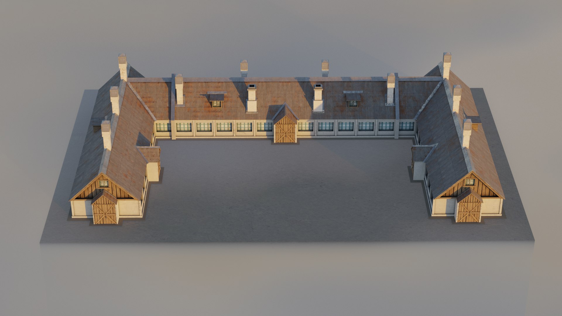 Agricultural Rural Industrial Building Sheepfold Cowshed 3D ...