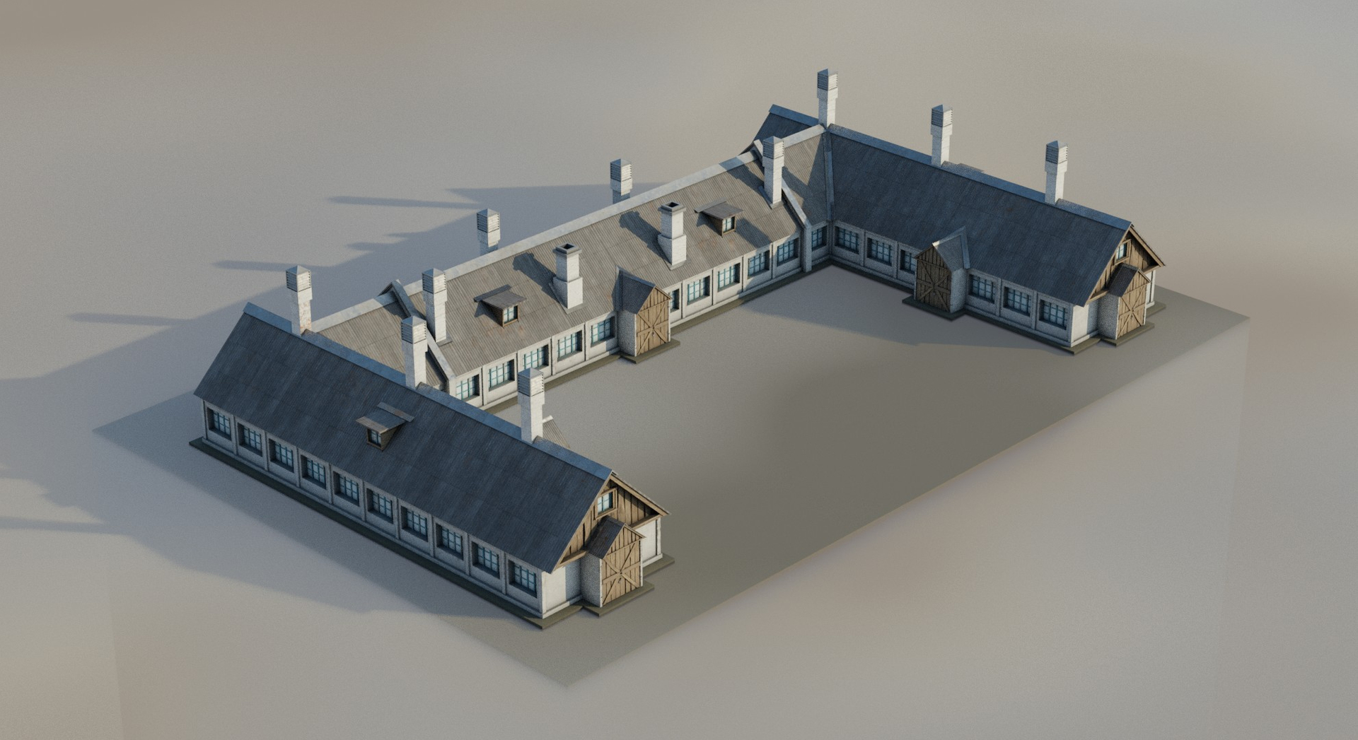 Agricultural Rural Industrial Building Sheepfold Cowshed 3D ...