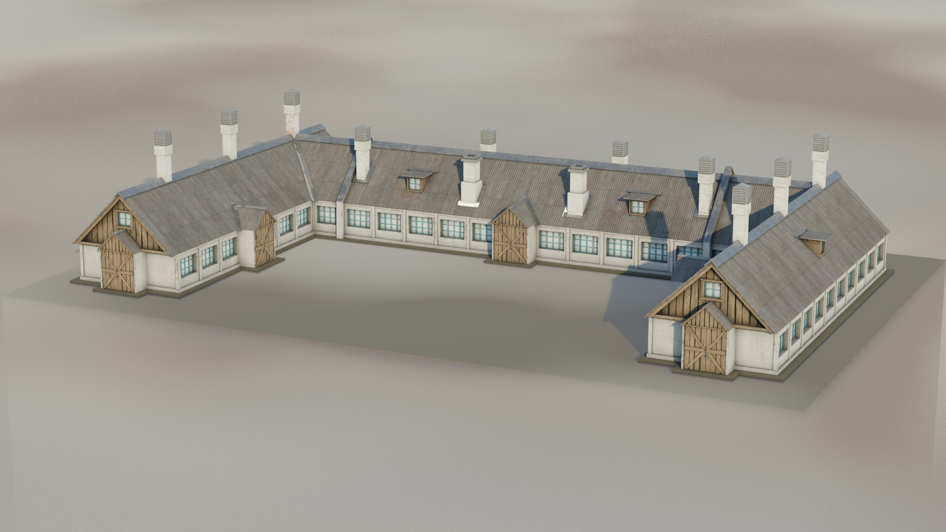 Agricultural Rural Industrial Building Sheepfold Cowshed 3D ...