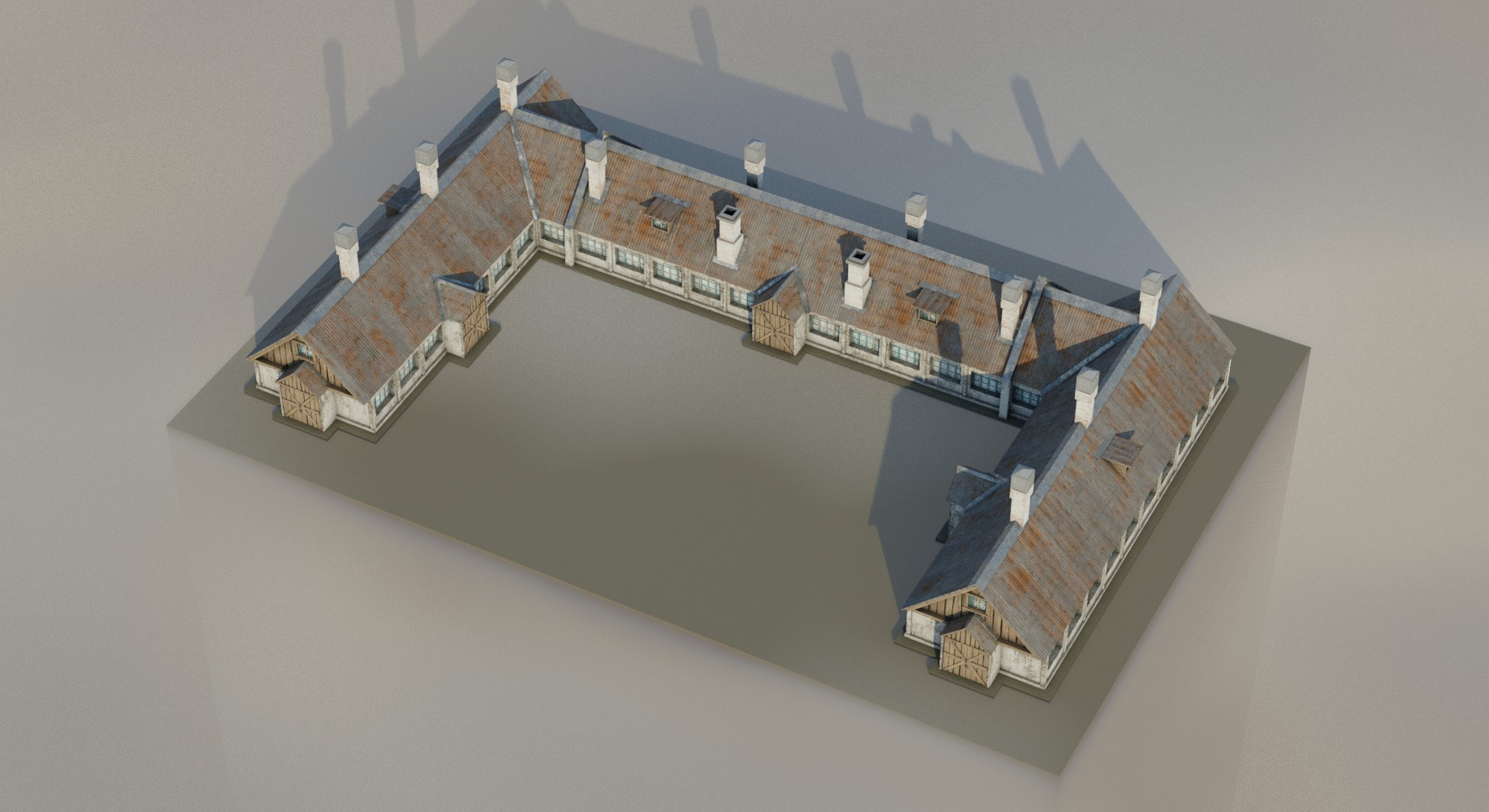 Agricultural Rural Industrial Building Sheepfold Cowshed 3D ...