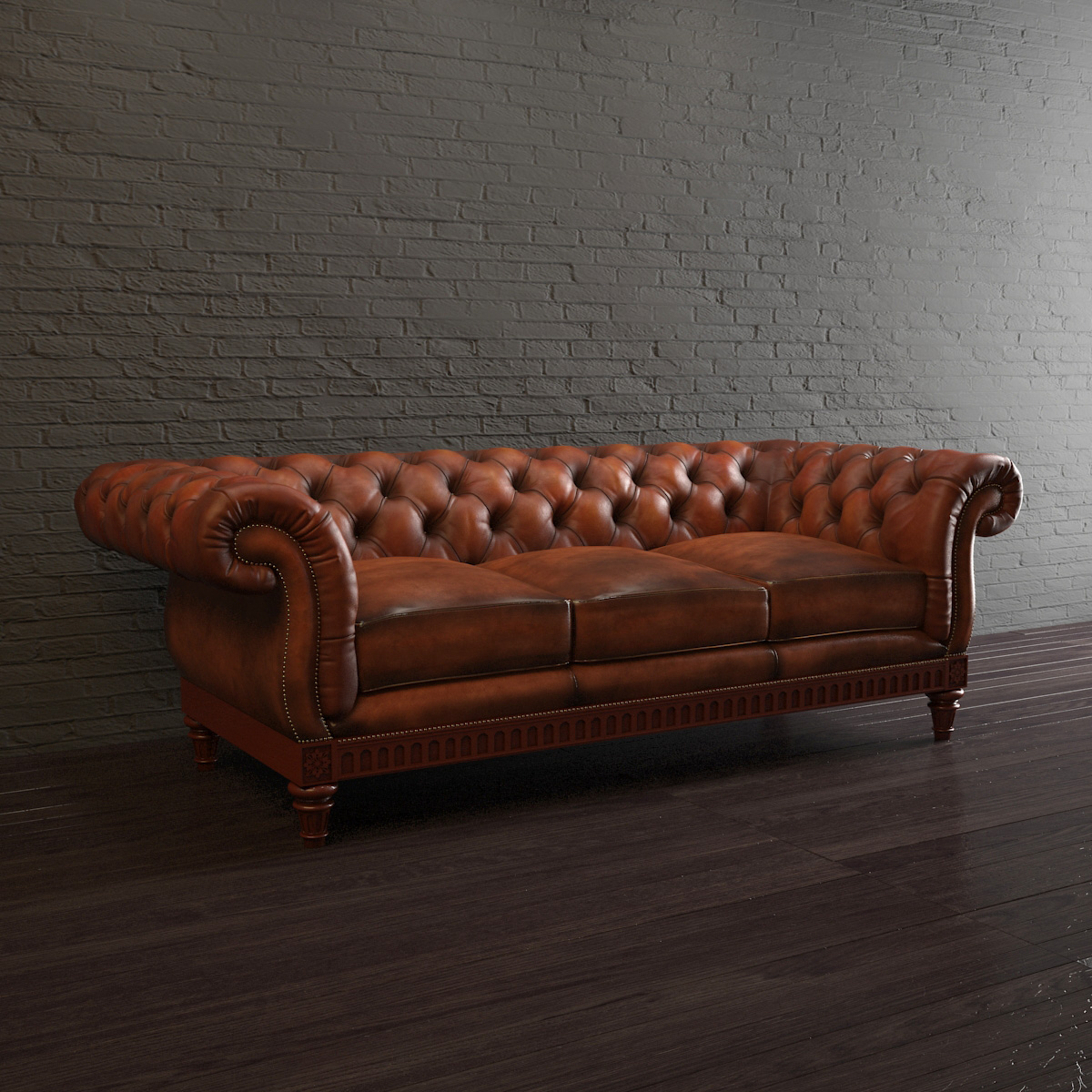 chesterfield couch 3d model