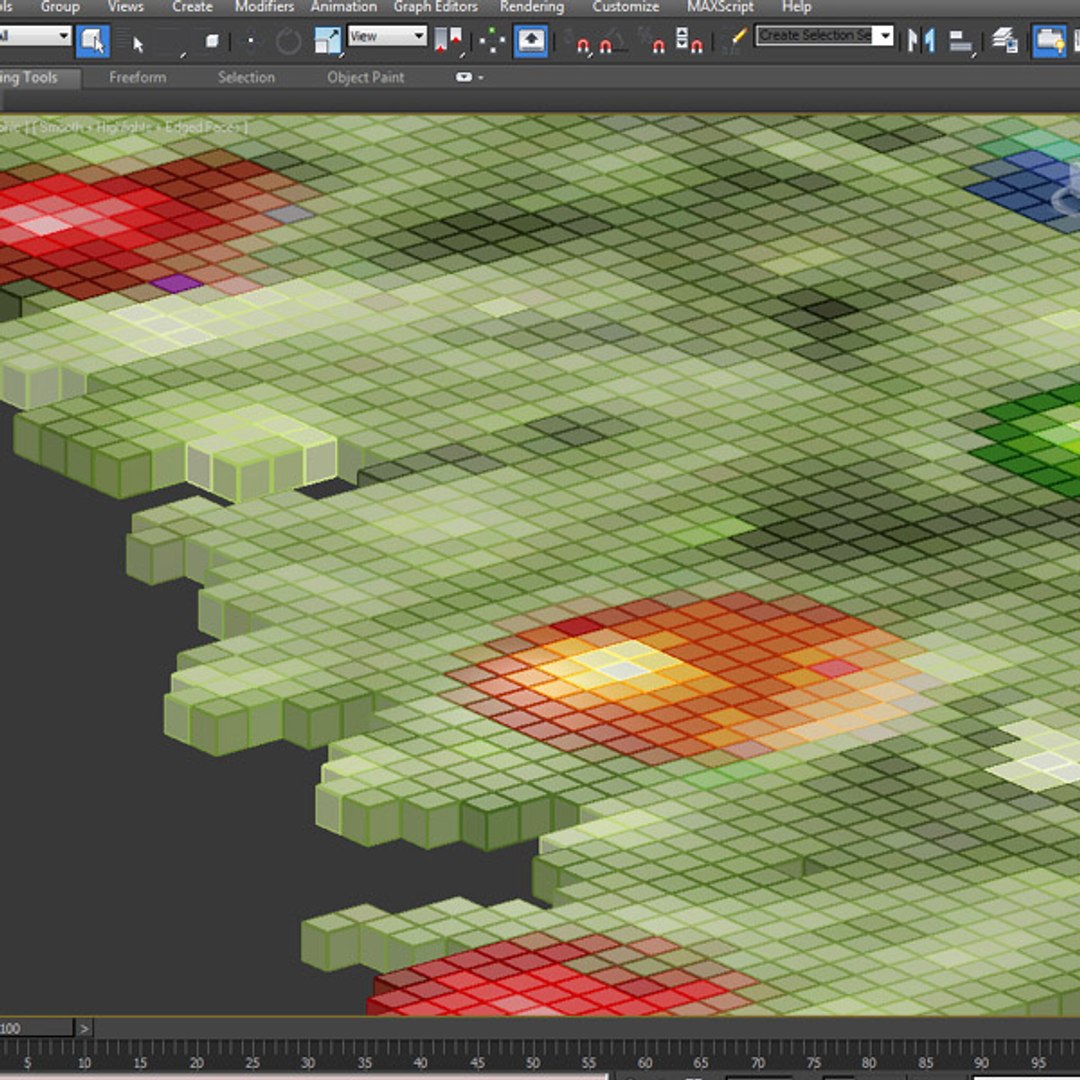 pixelated christmas tree 3d model