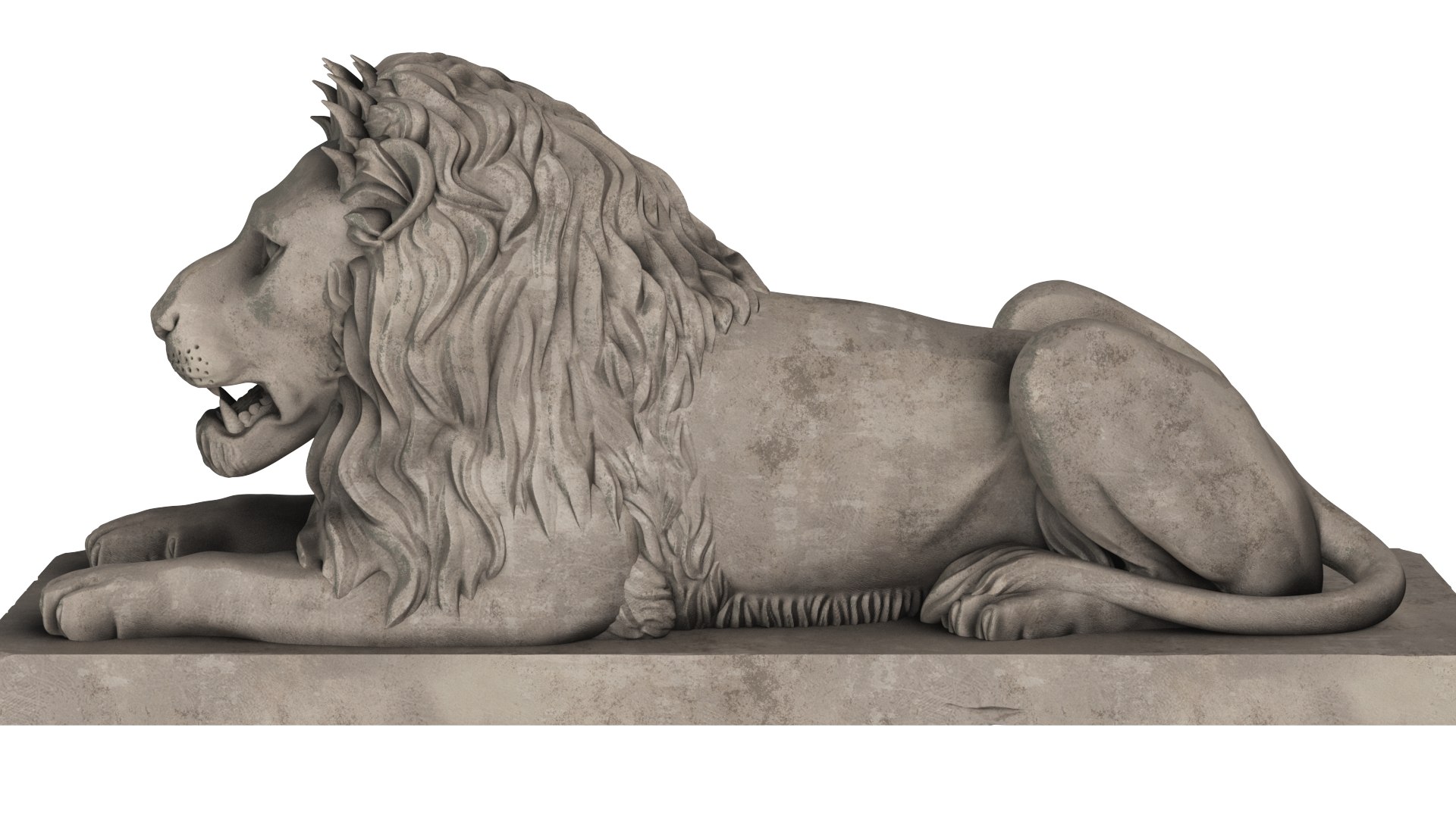 3D Model Stone Lion Sculpture Set - TurboSquid 1757589