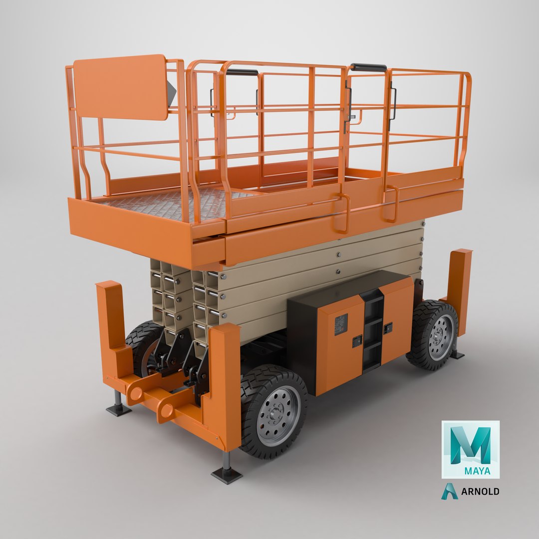3D Model Detailed Scissor Lift Closed - TurboSquid 2236311